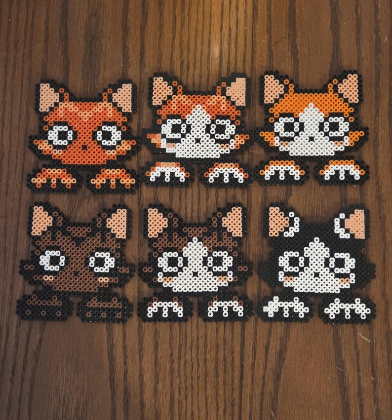 Perler Bead Cat Decoration | Pixel Cat Magnet | Cute Cat Phone Charm ...