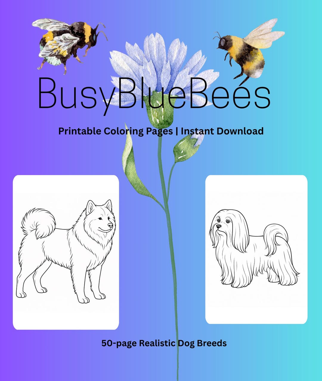 50 Realistic Dog Breeds Coloring Pages for Adults & Kids | Printable ...