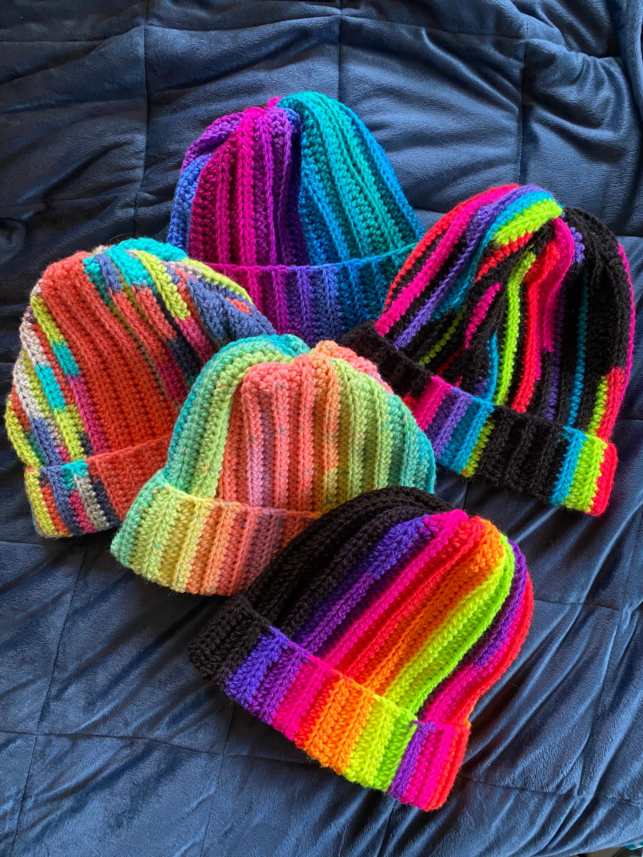 Handmade Rainbow Beanie - Etsy