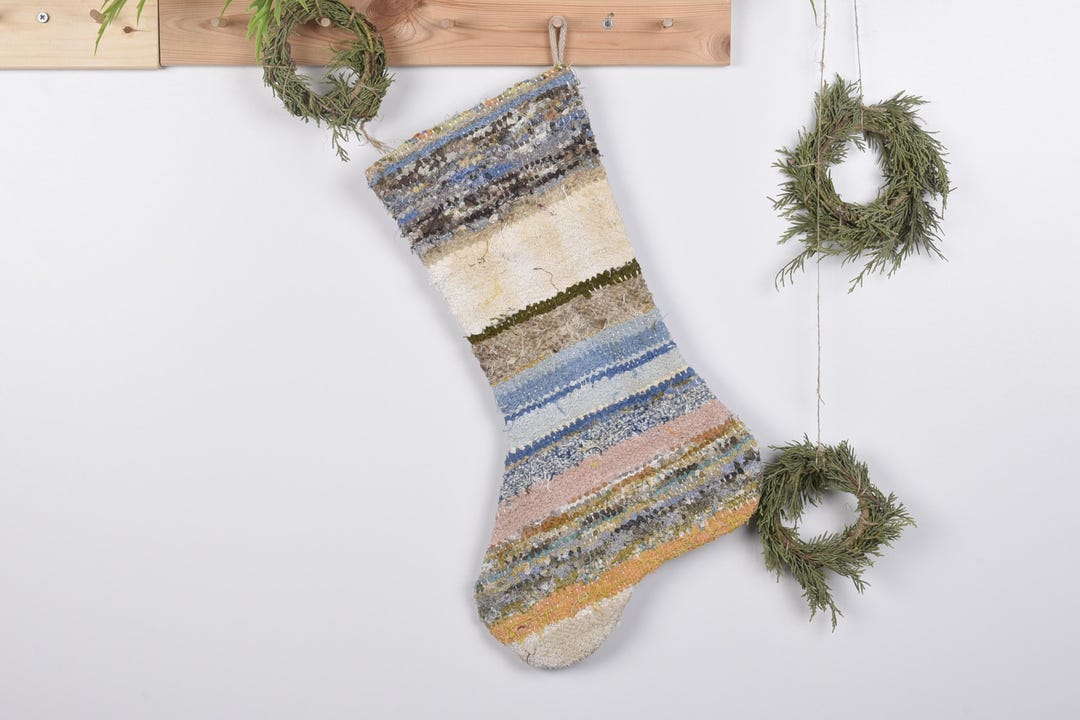 Handmade Stocking, Vintage Christmas Stocking, Xmas Stocking, Bohemian ...