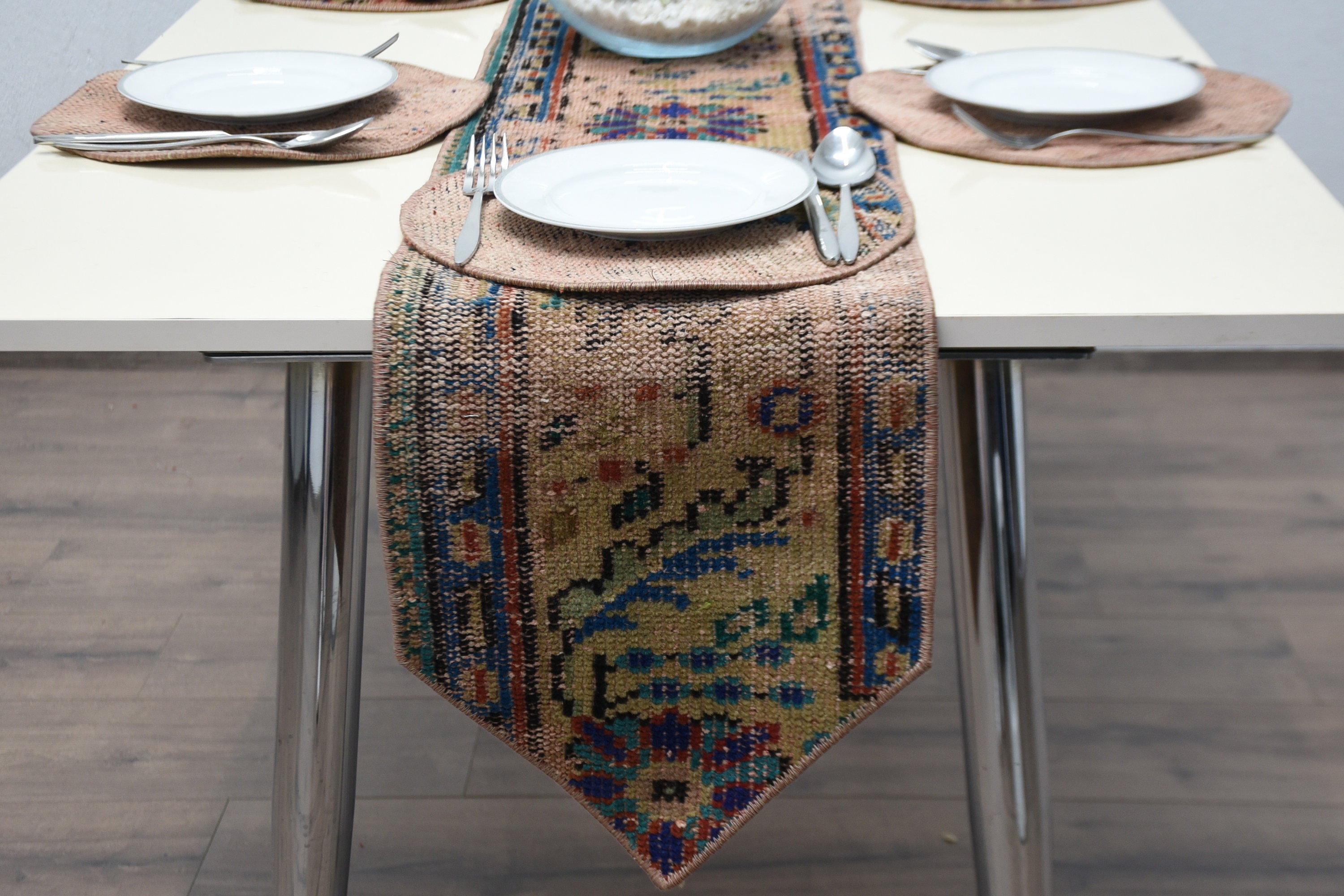 Rug Table Runner and Set of Six Supla, Table Runner Set, Kitchen Decor ...
