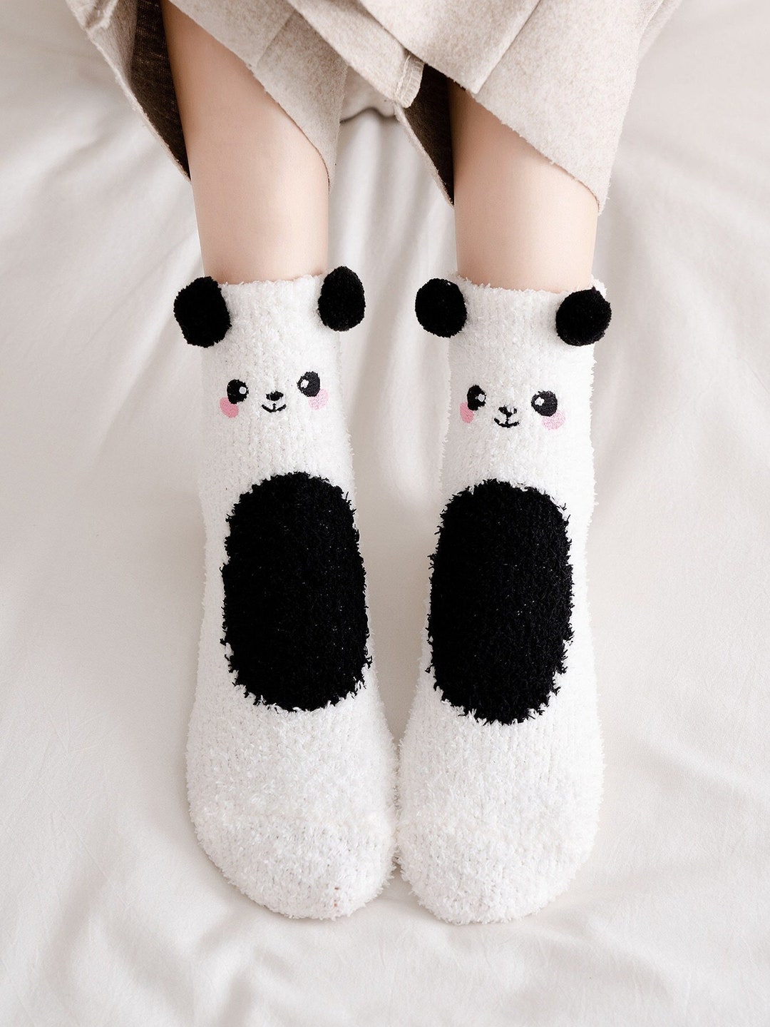Panda Shaped Fuzzy Socks Cute Panda Shaped Fuzzy Socks - Etsy UK