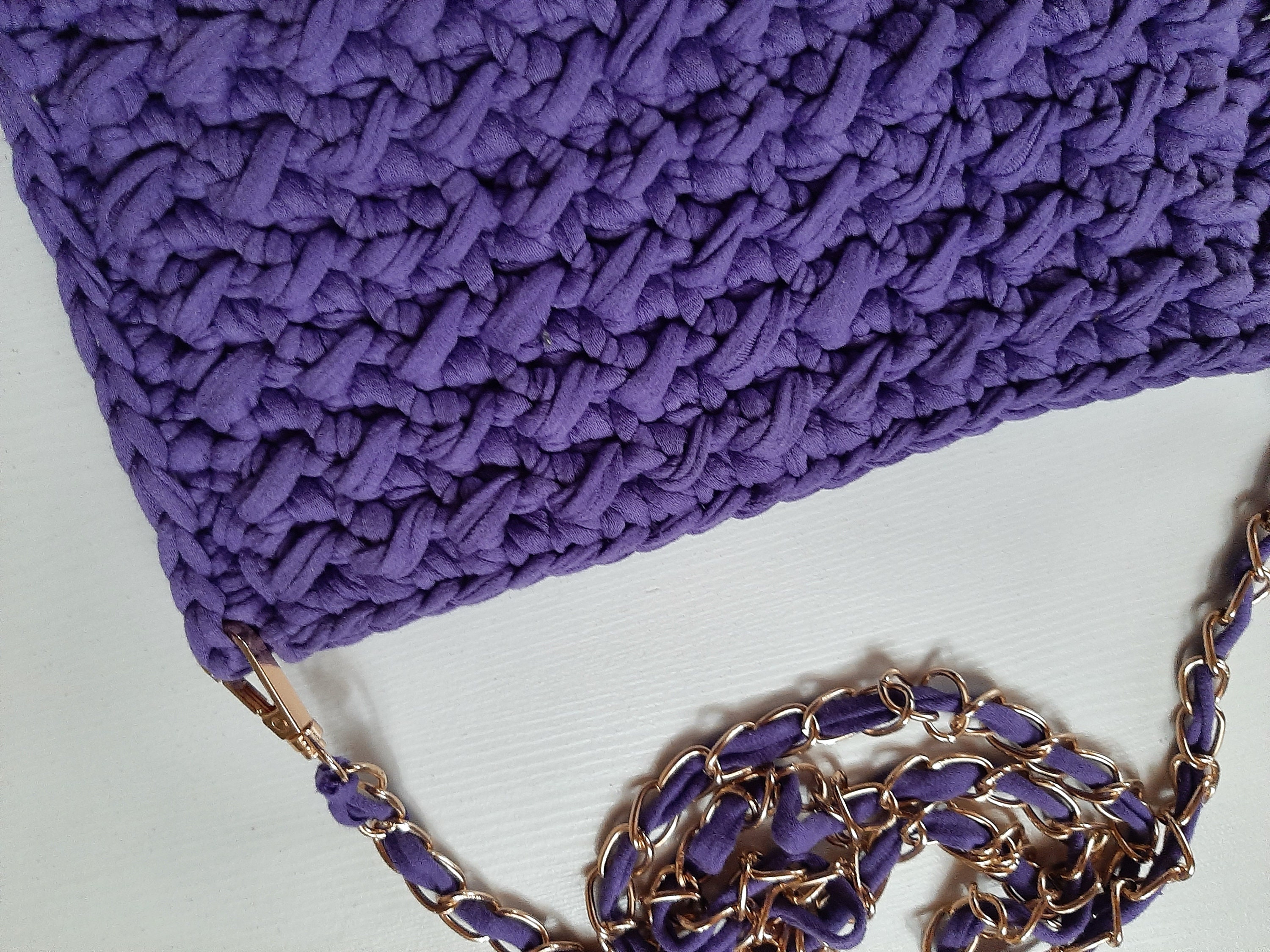 Crochet Purple Cross Body Bag, Crochet Purse, - Etsy