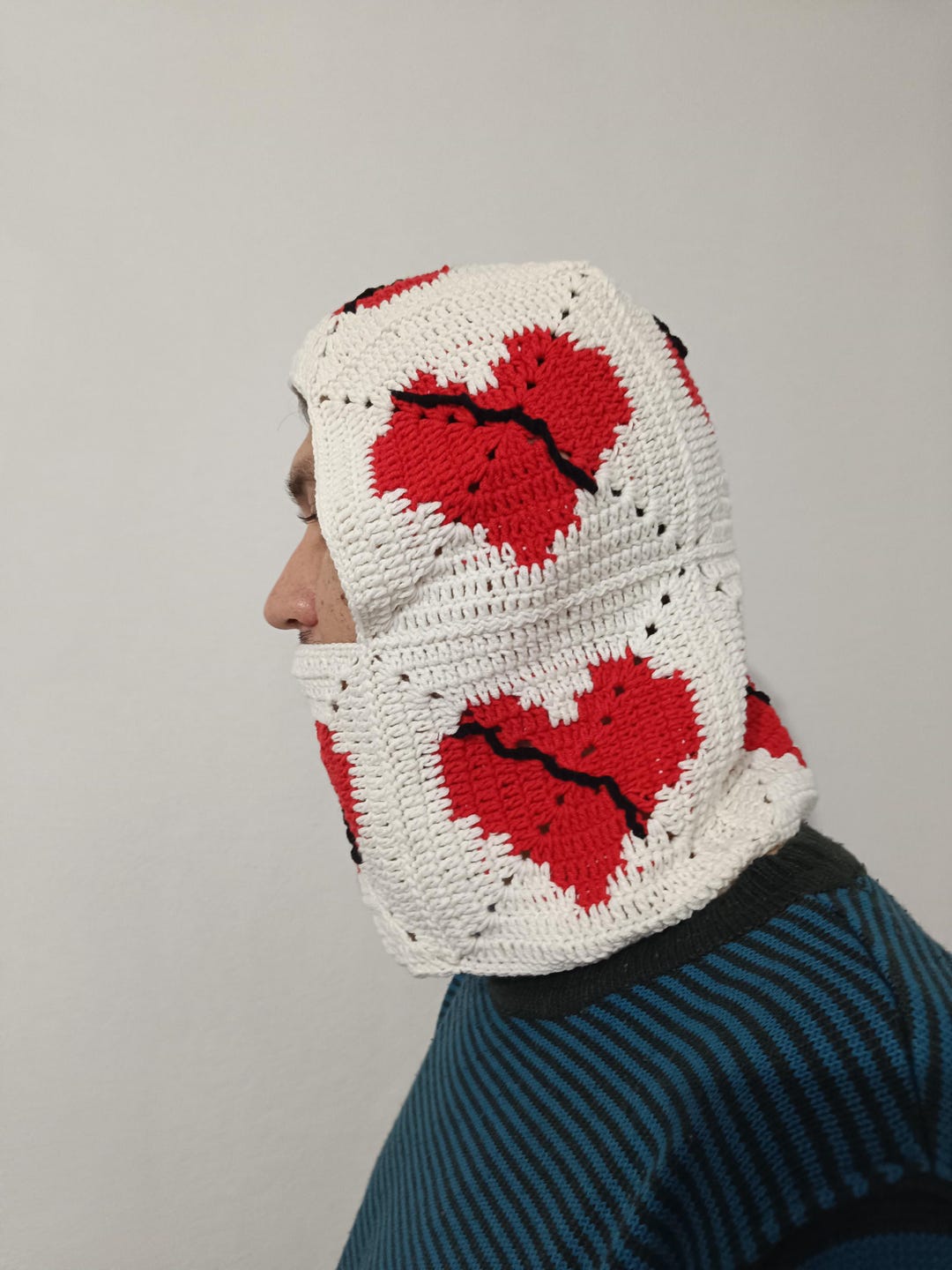 Crochet Heart Balaclava, Broken Heart Gift, Gift for Ex Boyfriend ...