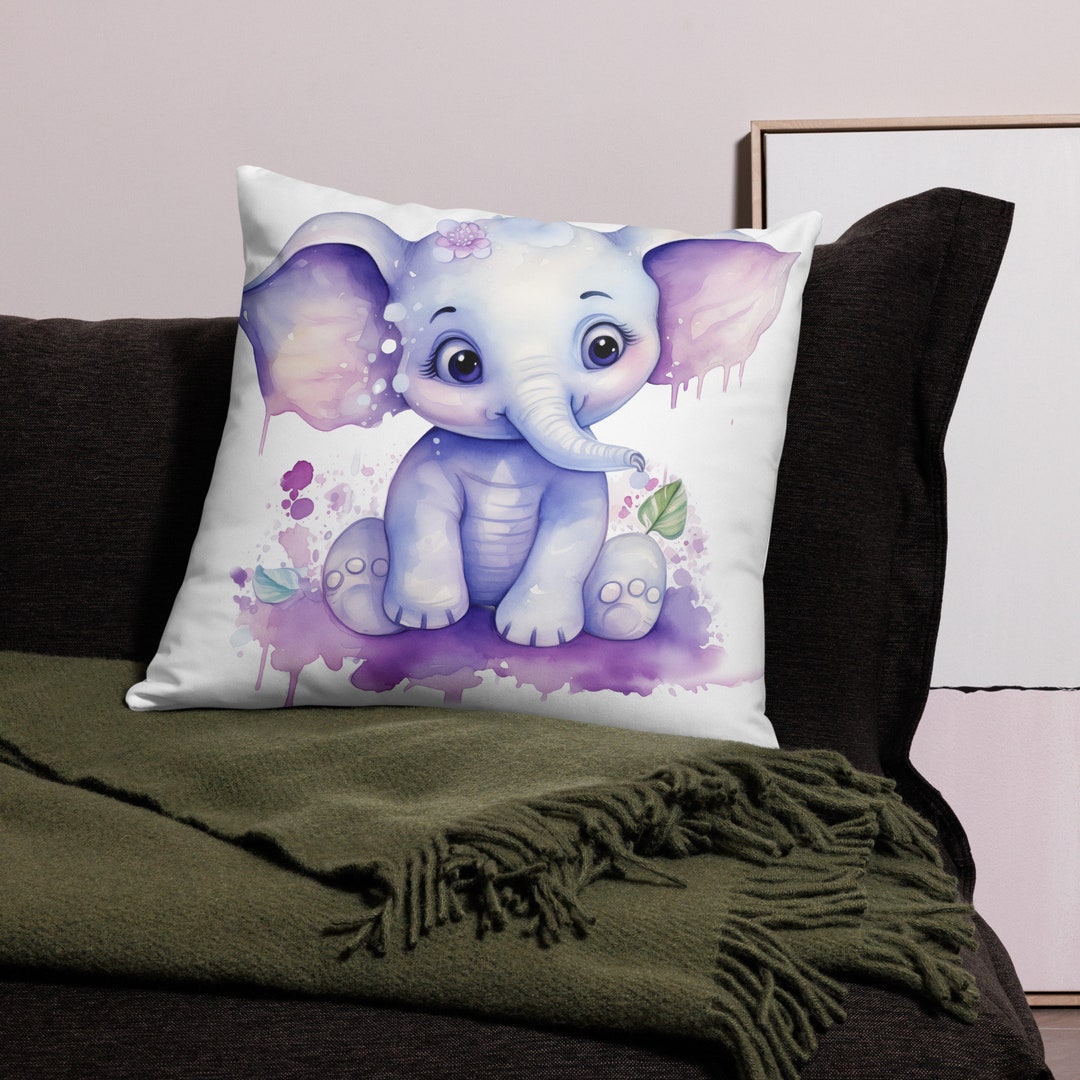 Watercolor Baby Elephant Basic Pillow - Etsy