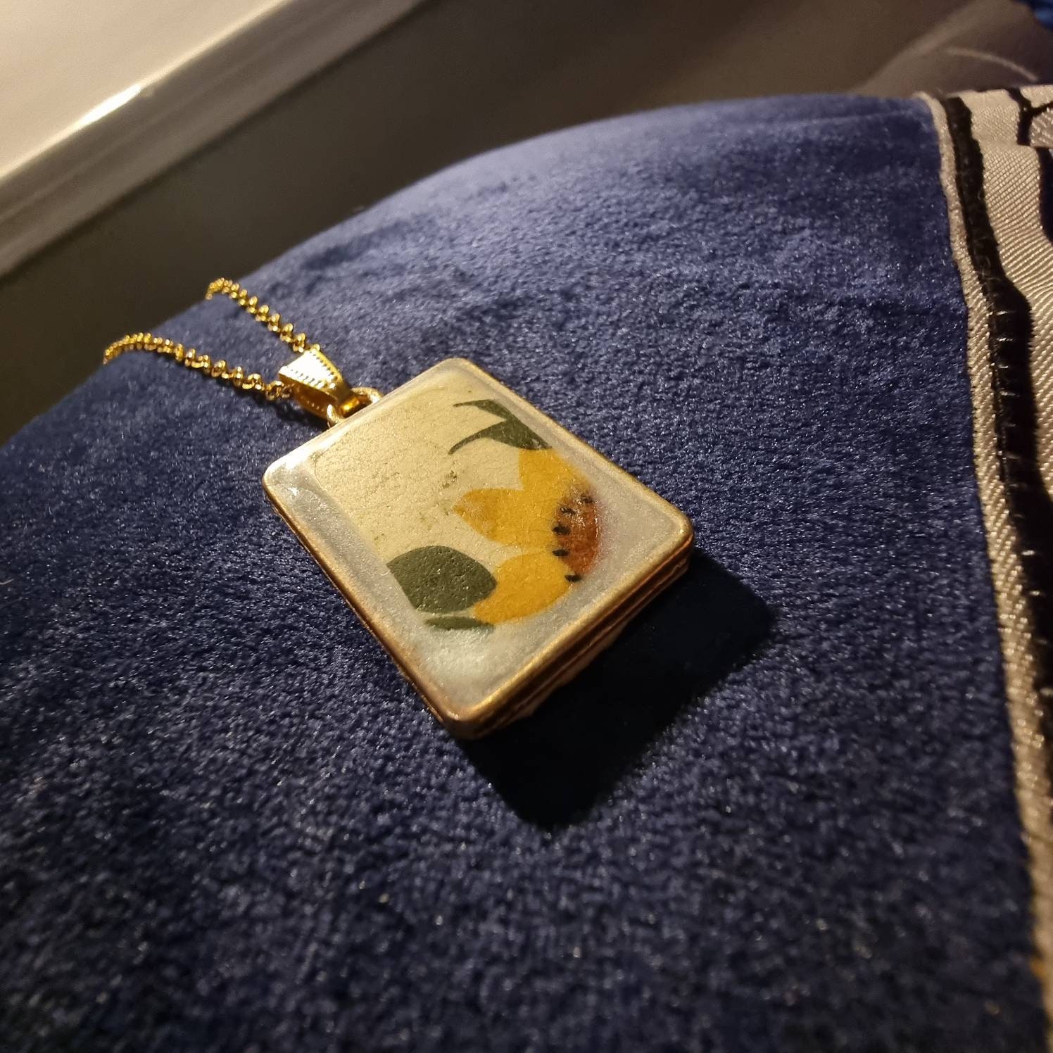 Sunflower Vintage Pottery Handmade Costume Jewellery Upcycled - Etsy