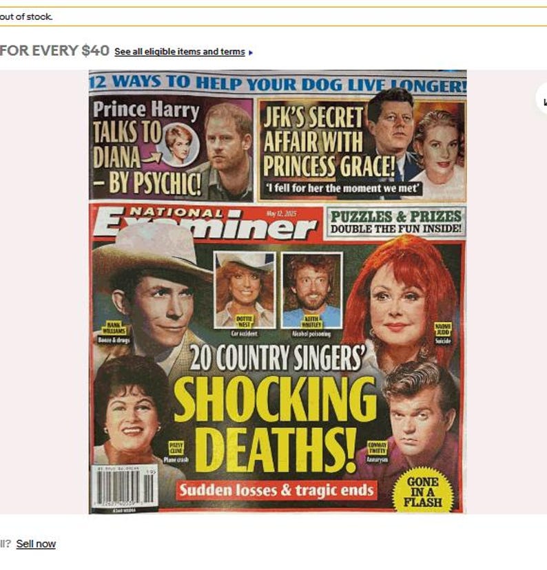 NATIONAL Examiner Magazine MAY 12,2025 20 Country Singers Shocking ...
