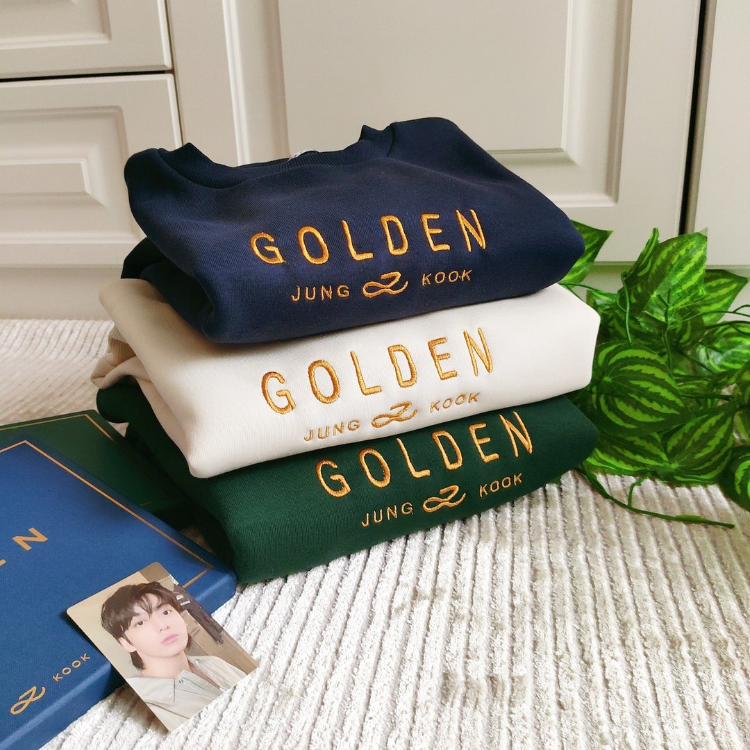 Jjk Golden Embroidered Oversized T-shirt - JJK Golden - Jungkook Embroidered Sweatshirt , - Etsy