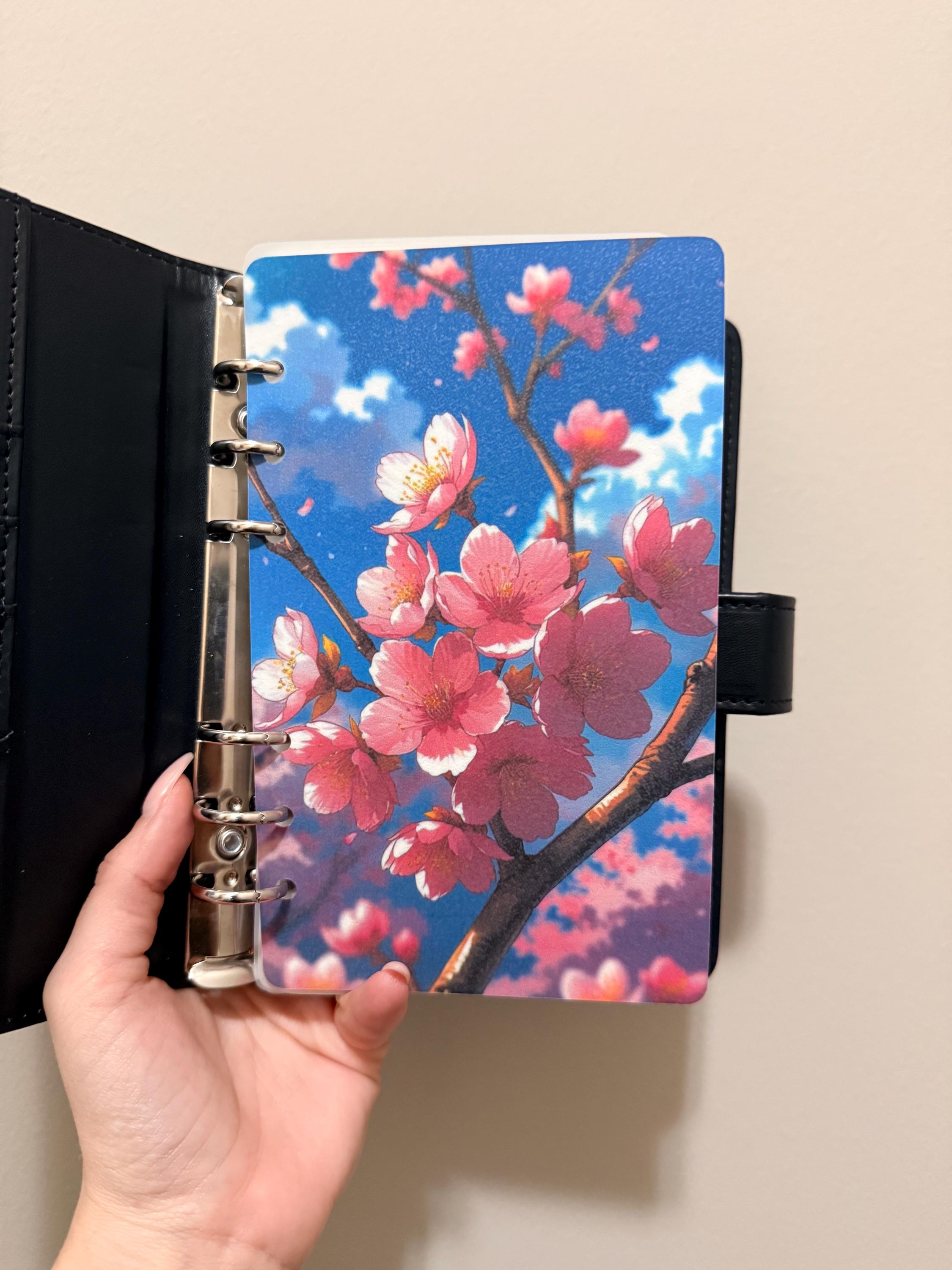 Pink Cherry Blossom A6 Dashboard | Sakura Branch Binder Insert | Spring ...
