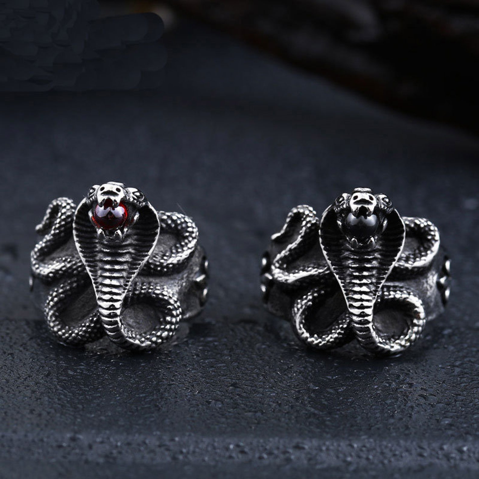 Vinatge Cobra Ring Stainless Steel Punk King Cobra Snake Ring - Etsy