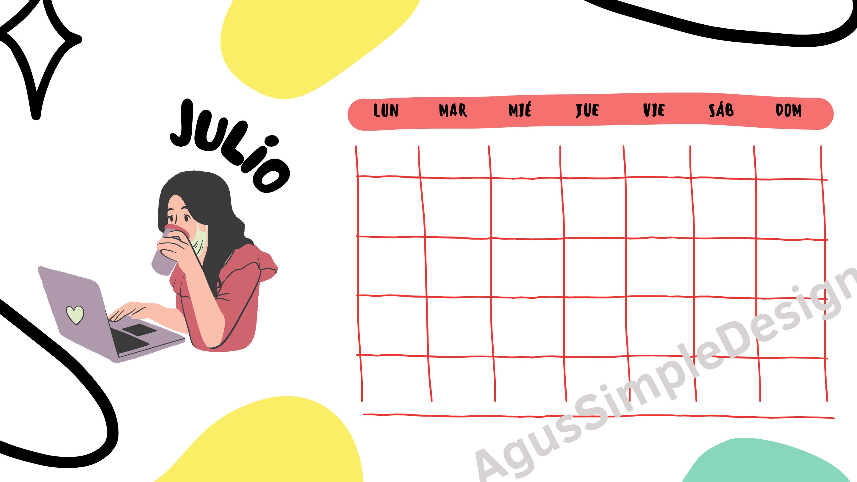 Minimalist Calendar Printable, Monthly Calendar Spanish 2022 Pdf - Etsy