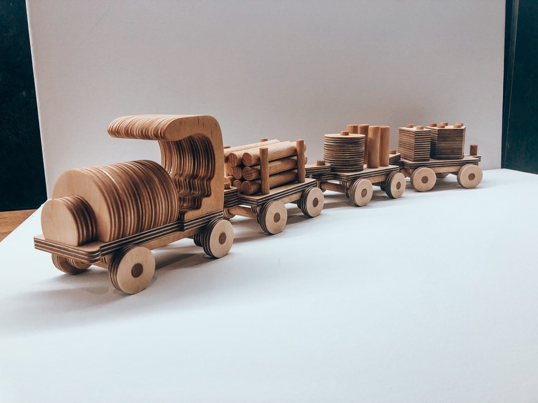 Wooden Train Set, Train Toys, Baby Shower Gift, Toy Train, Montessori ...