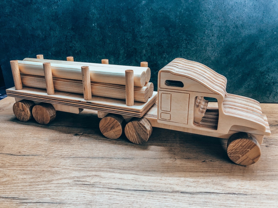 Handmade Timber Truck Wooden Timber Lorry Logging Truck for - Etsy