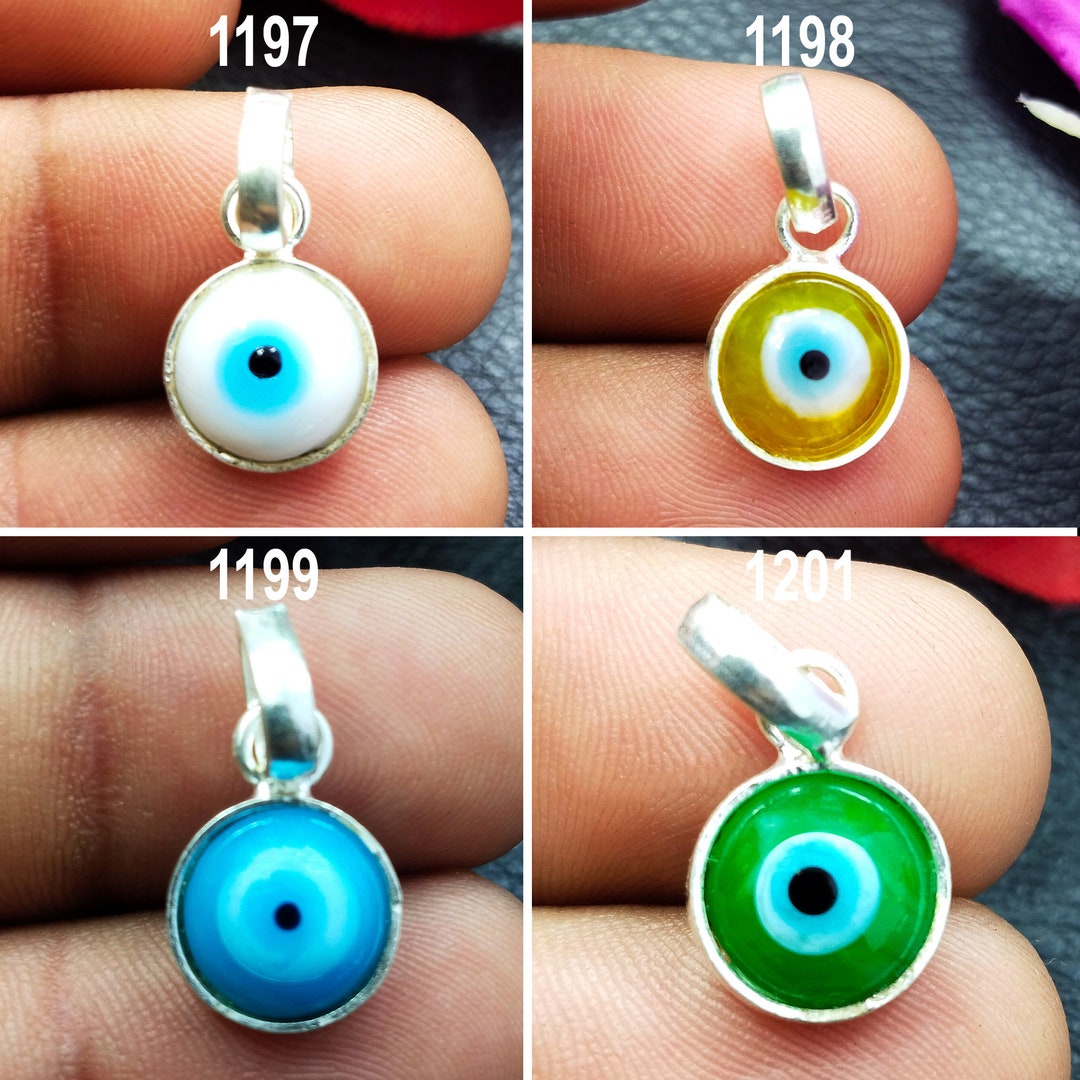 Evil Eye Necklace, 925 Sterling Silver Antique Evil Eye Jewelry Pendant ...