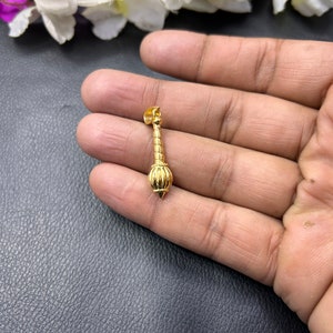 Yellow Gold Hanuman Gada Pendant, 925 Silver Hindu God Lord Hanuman ...