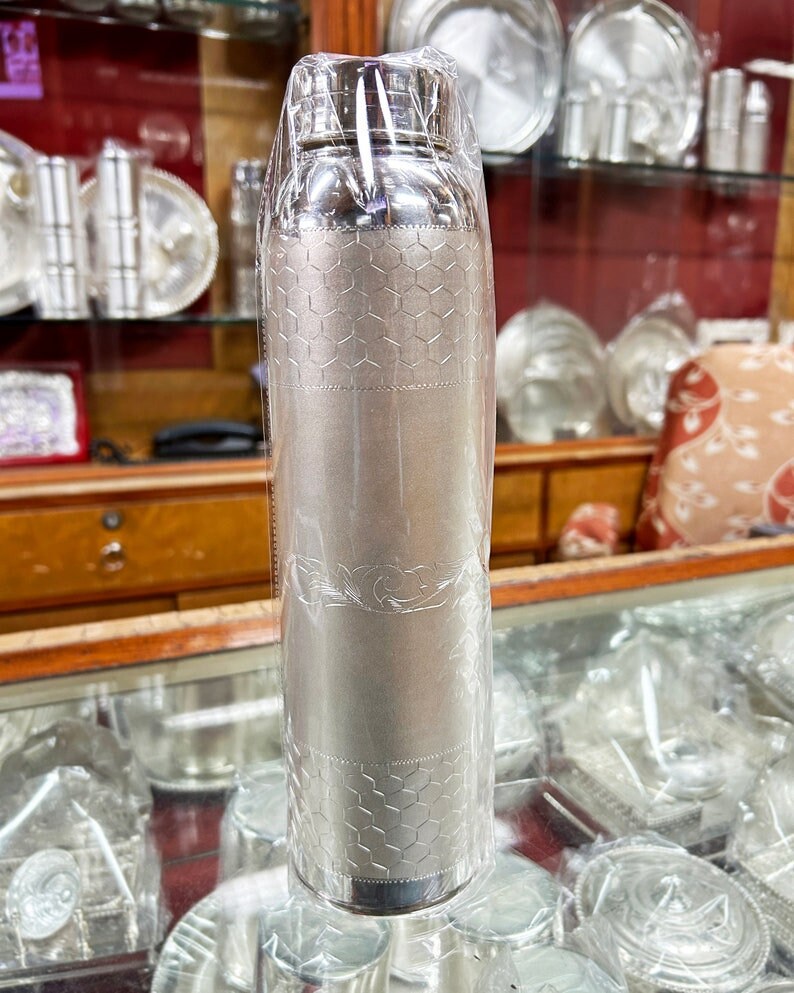 999 Premium Silver Water Bottle Luxurious 1000ml Drinkware & Kitchen ...