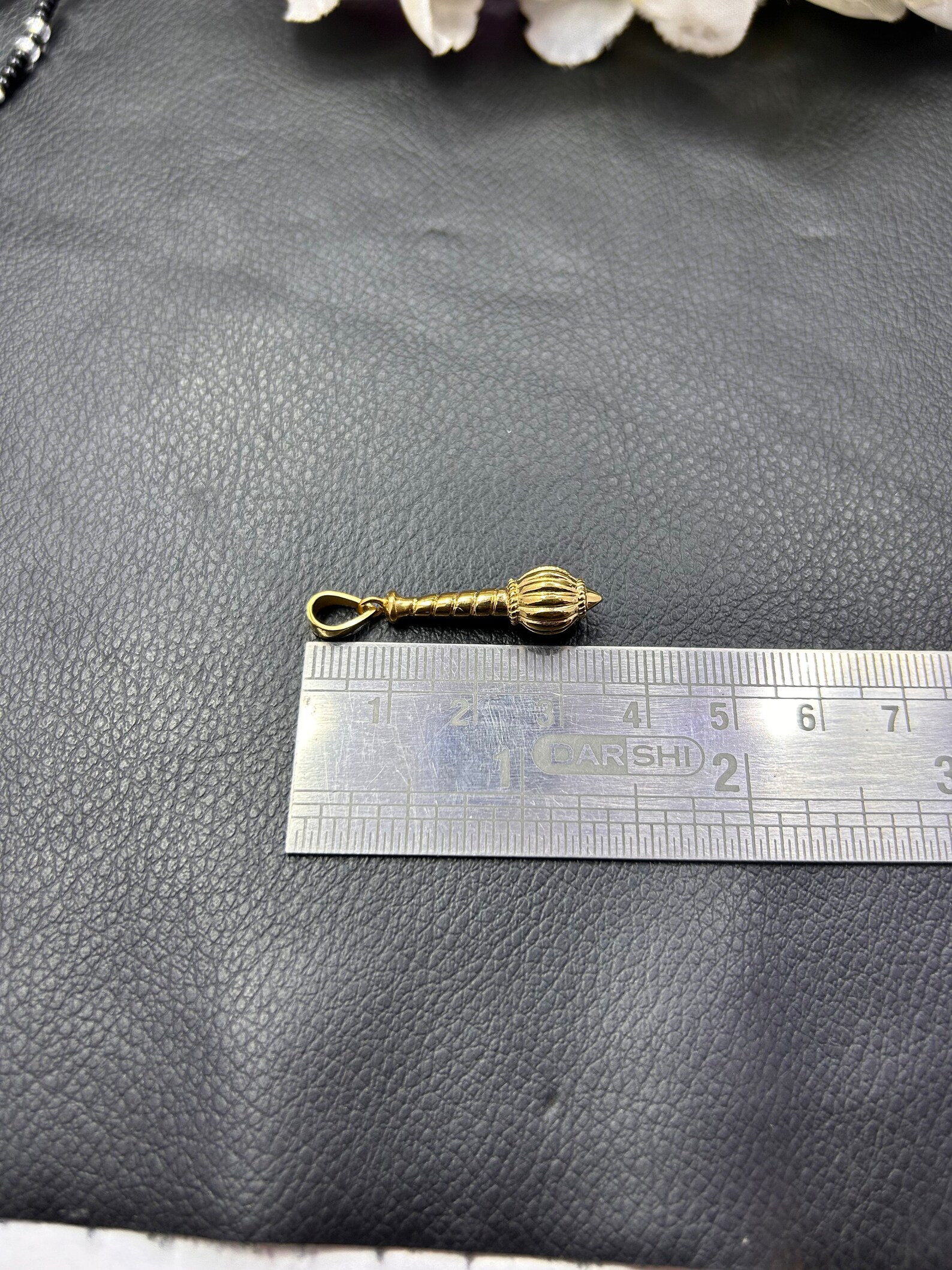 Yellow Gold Hanuman Gada Pendant, 925 Silver Hindu God Lord Hanuman ...