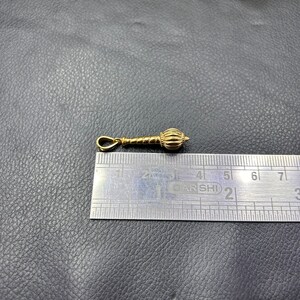 Yellow Gold Hanuman Gada Pendant, 925 Silver Hindu God Lord Hanuman ...