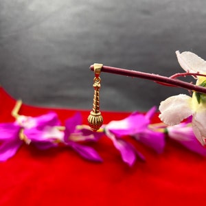 Yellow Gold Hanuman Gada Pendant, 925 Silver Hindu God Lord Hanuman ...