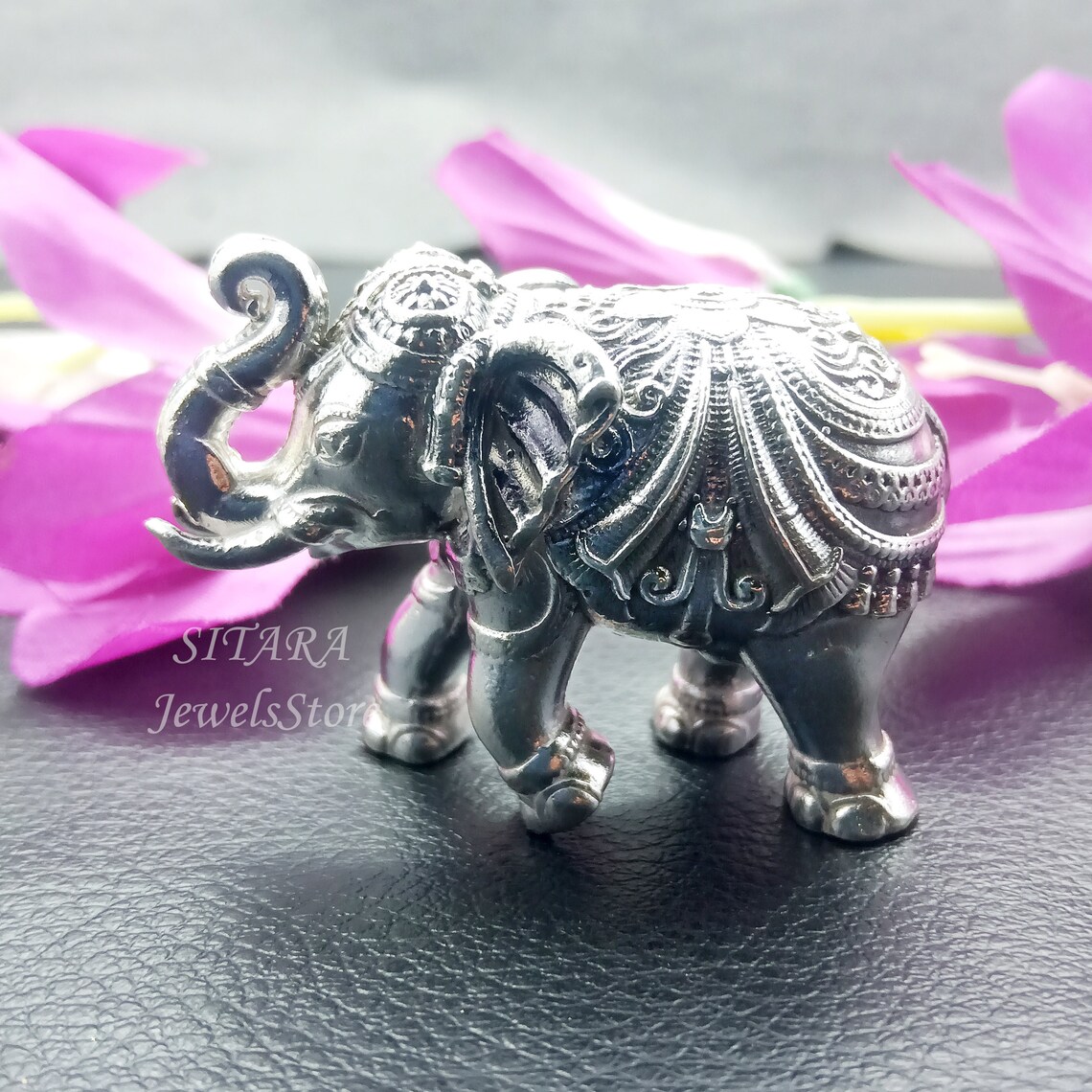 Solid Silver Elephant Statue, Trunk up Elephant Statue, Elephant ...