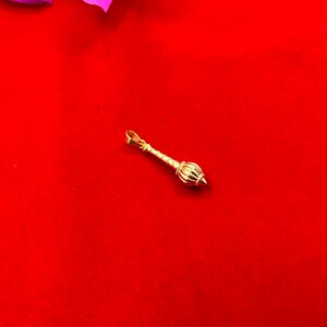Yellow Gold Hanuman Gada Pendant, 925 Silver Hindu God Lord Hanuman ...
