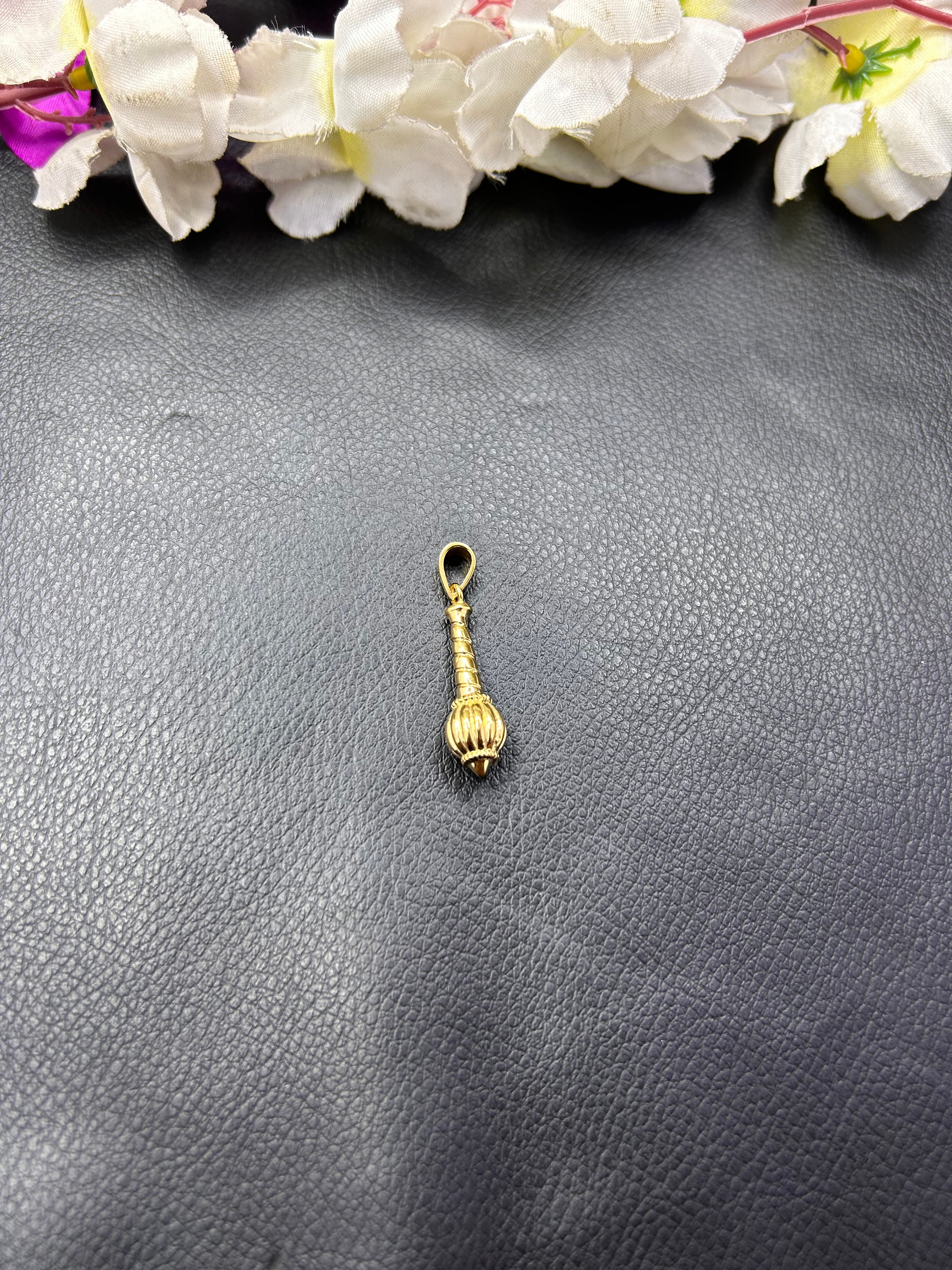 Yellow Gold Hanuman Gada Pendant, 925 Silver Hindu God Lord Hanuman ...