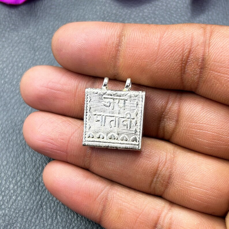 Silver Mataji Taweez, Hindu Goddess Locket, Silver Kavach Taweez ...