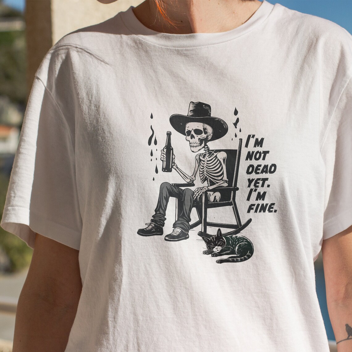 Skeleton With Hat and Bottle, PNG Digital Download, Funny Skeleton Art ...