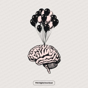 Brain Balloons - Creative Brainstorming Illustration PNG Digital ...