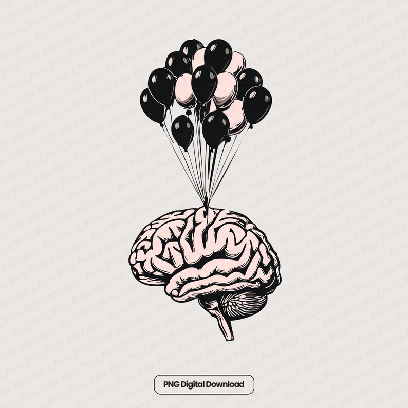 Brain Balloons - Creative Brainstorming Illustration PNG Digital ...