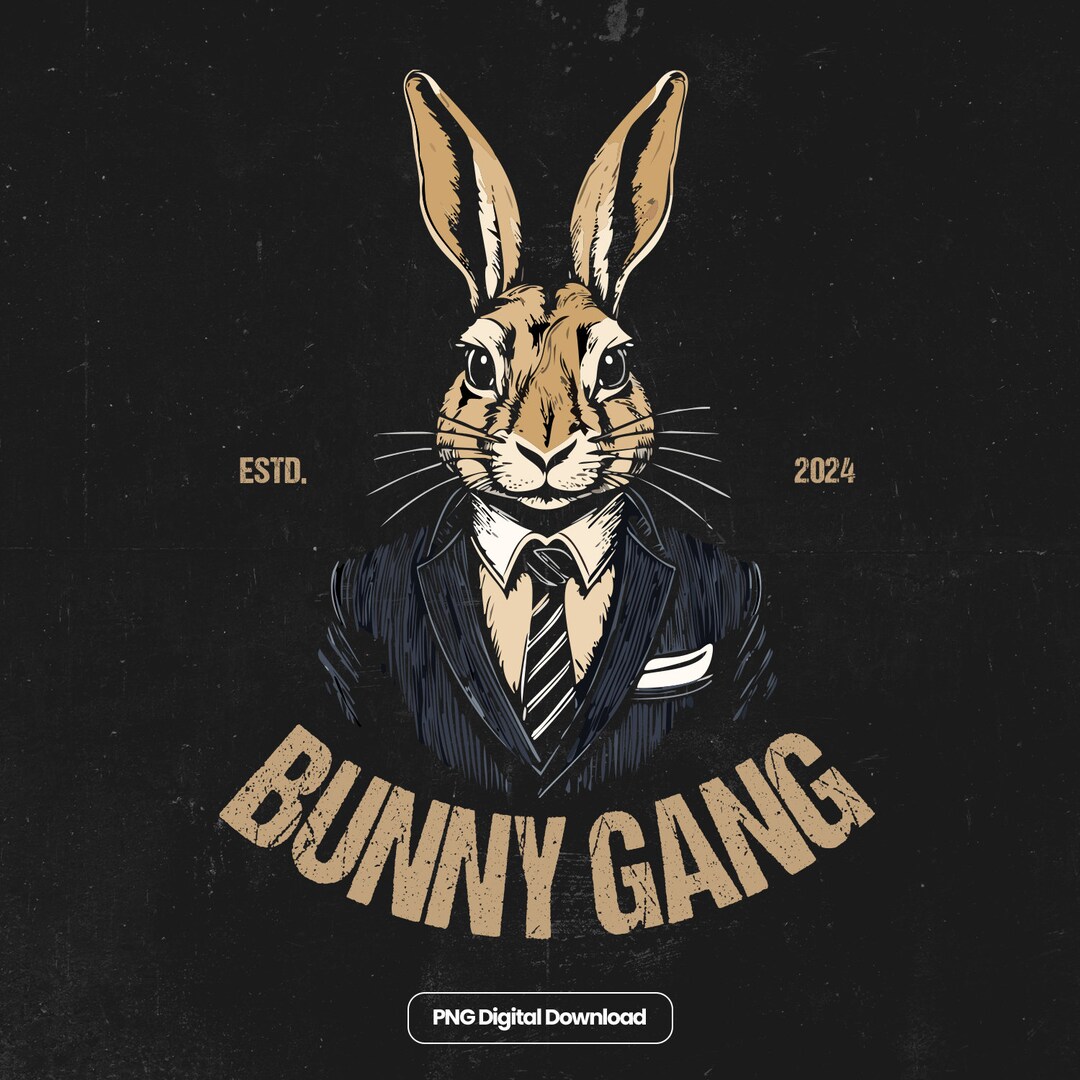 Bunny Gang Emblem Stylish Rabbit T-shirt Design Retro Vintage ...