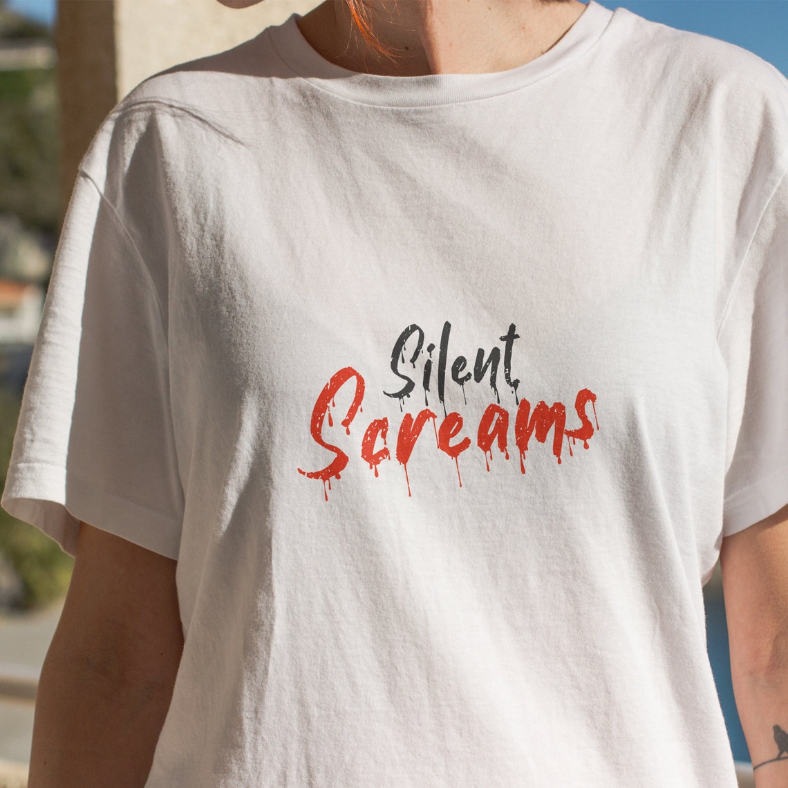 Silent Screams Horror Graphic Design PNG Digital Download Tees, Wall ...