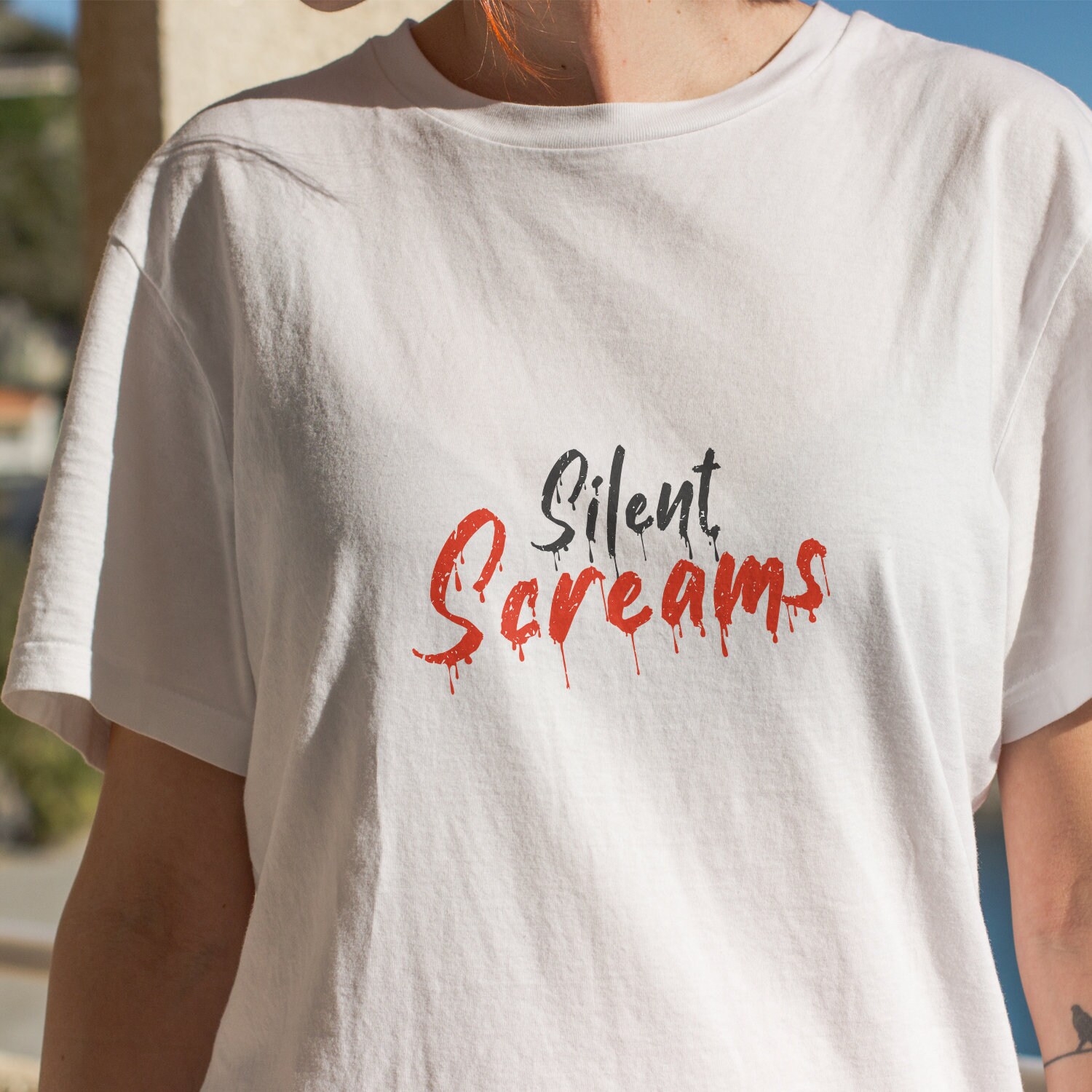 Silent Screams Horror Graphic Design PNG Digital Download Tees, Wall ...