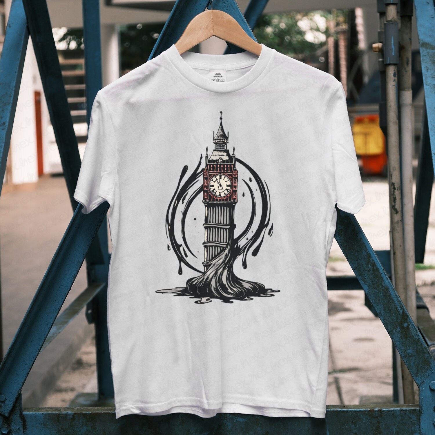 Melting Big Ben Art Print T-shirt Design Digital PNG Download Tees ...