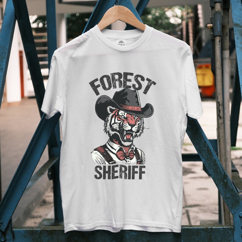 Forest Sheriff Tiger Head Graphic PNG Digital Download Tees, Wall Art ...