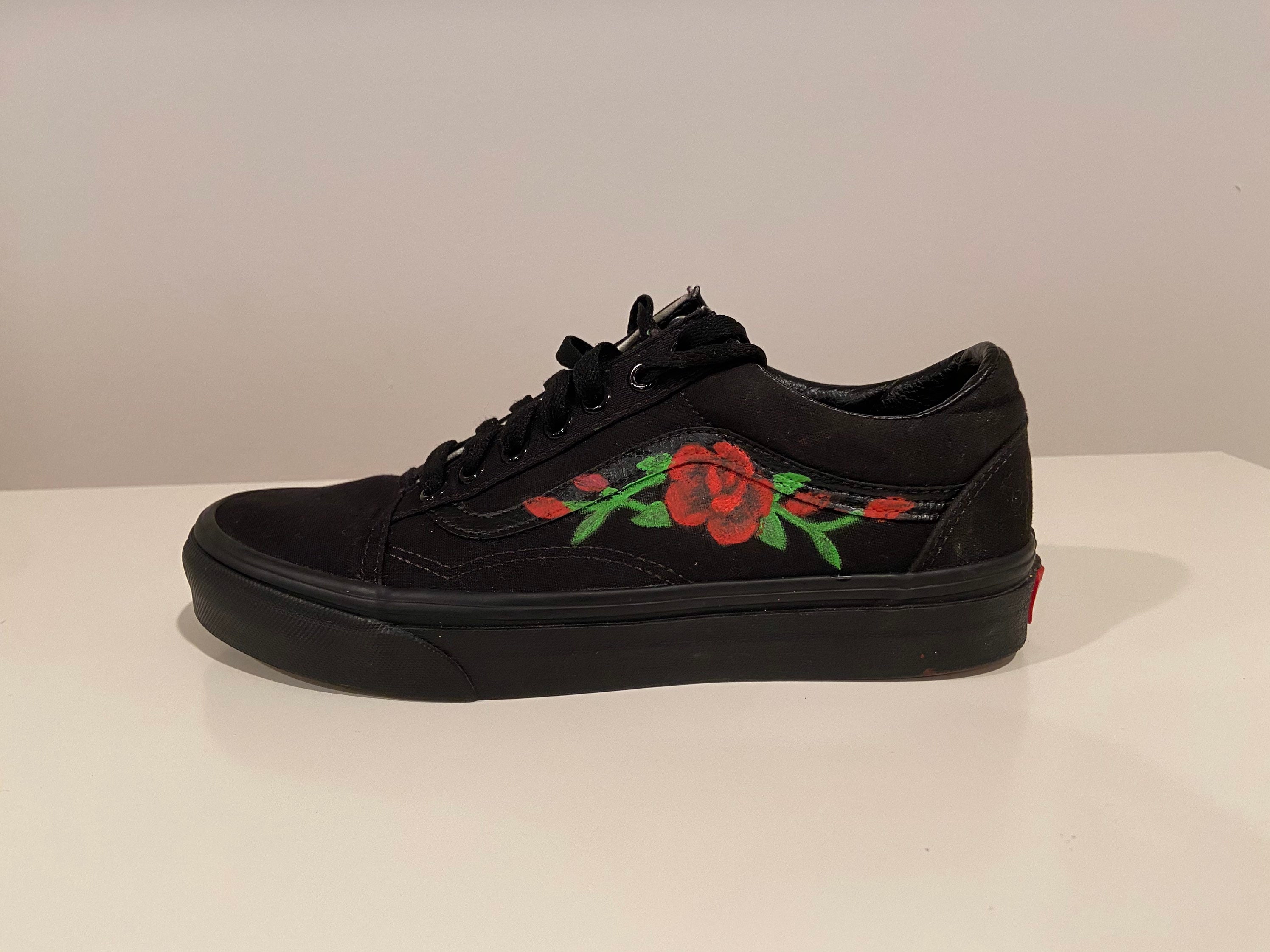 Custom Roses Vans - Etsy