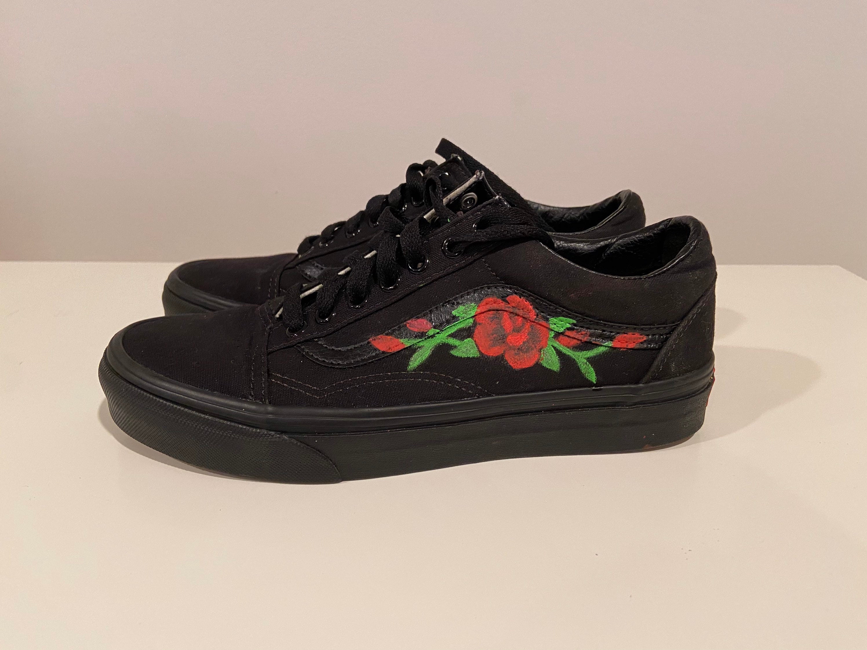 Custom Roses Vans - Etsy