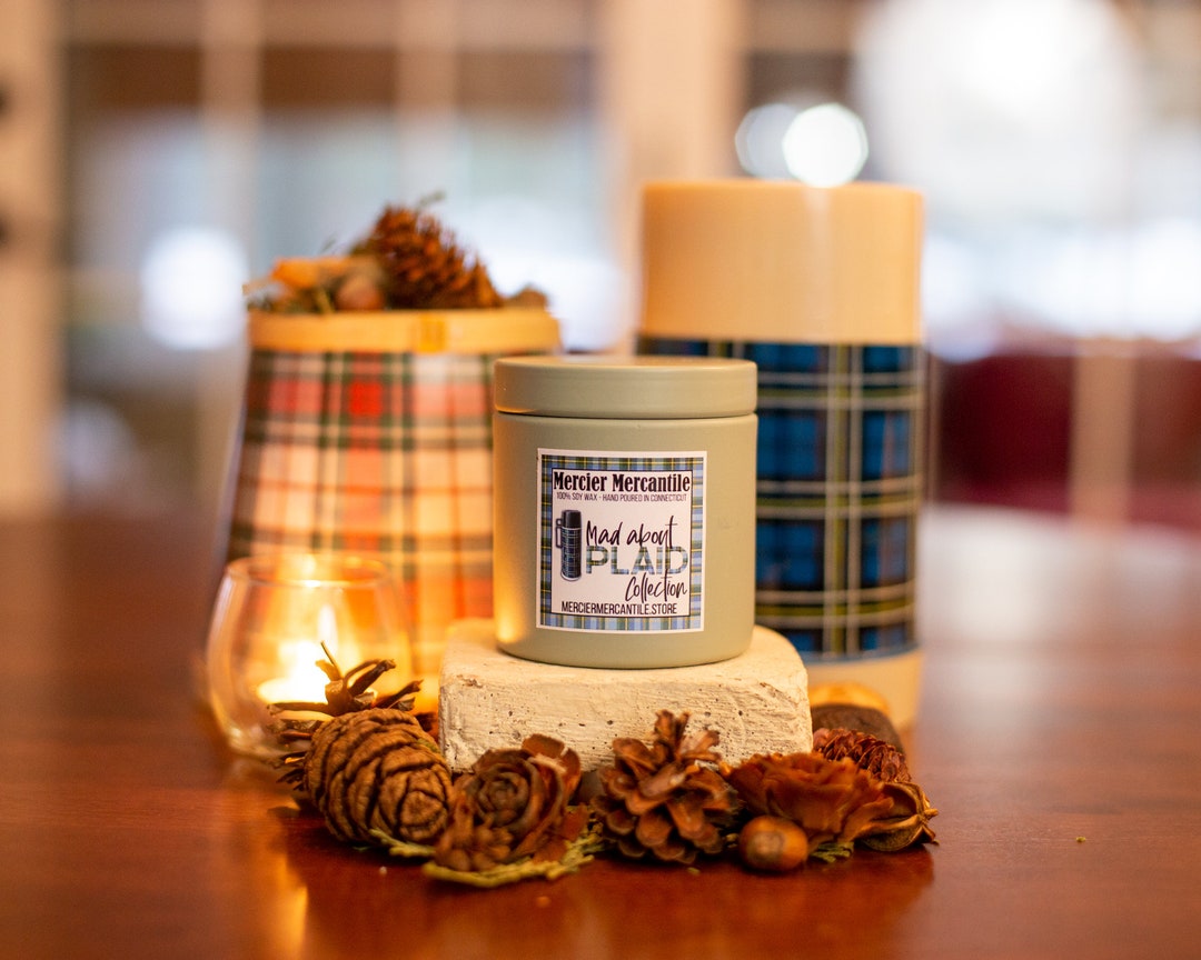 Plaid Thermos Candle, Vintage Thermos, Candle,mad About Plaid,candle ...