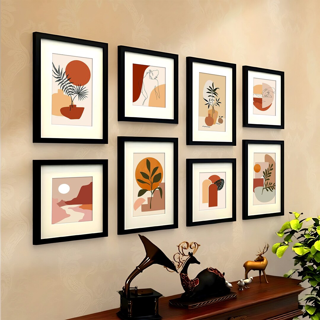 Modern Photo Gallery Wall Frame Set: 8-piece Wooden Collage Display for ...