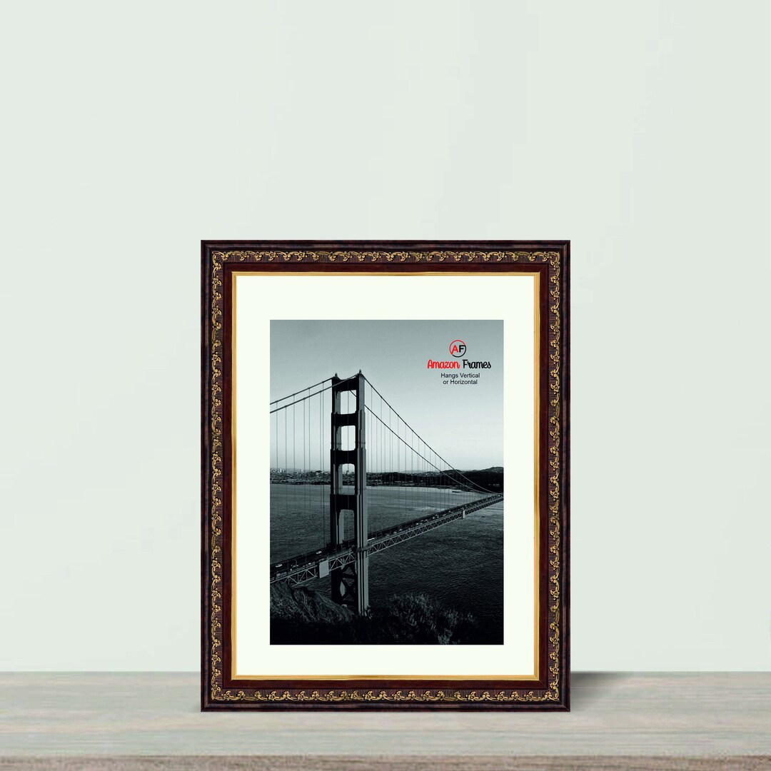 Galerie, Antique Maroon and Gold Picture Frame - WHITE MOUNT - Photo ...