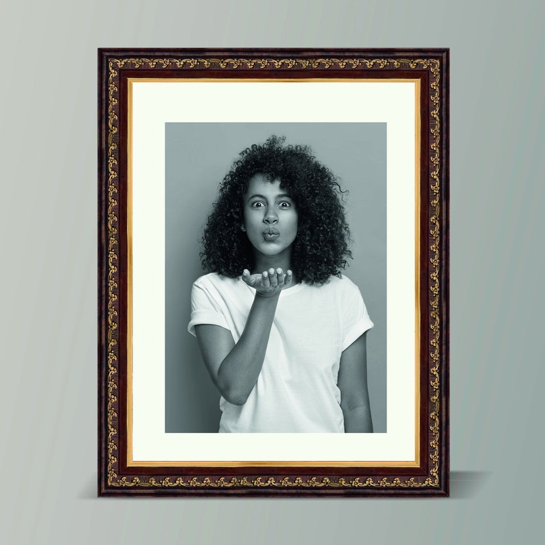 Galerie, Antique Maroon and Gold Picture Frame - WHITE MOUNT - Photo ...