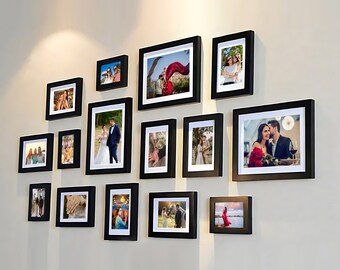 Modern Gallery Wall Photo Frame Set: 12 Piece Collage Display for ...
