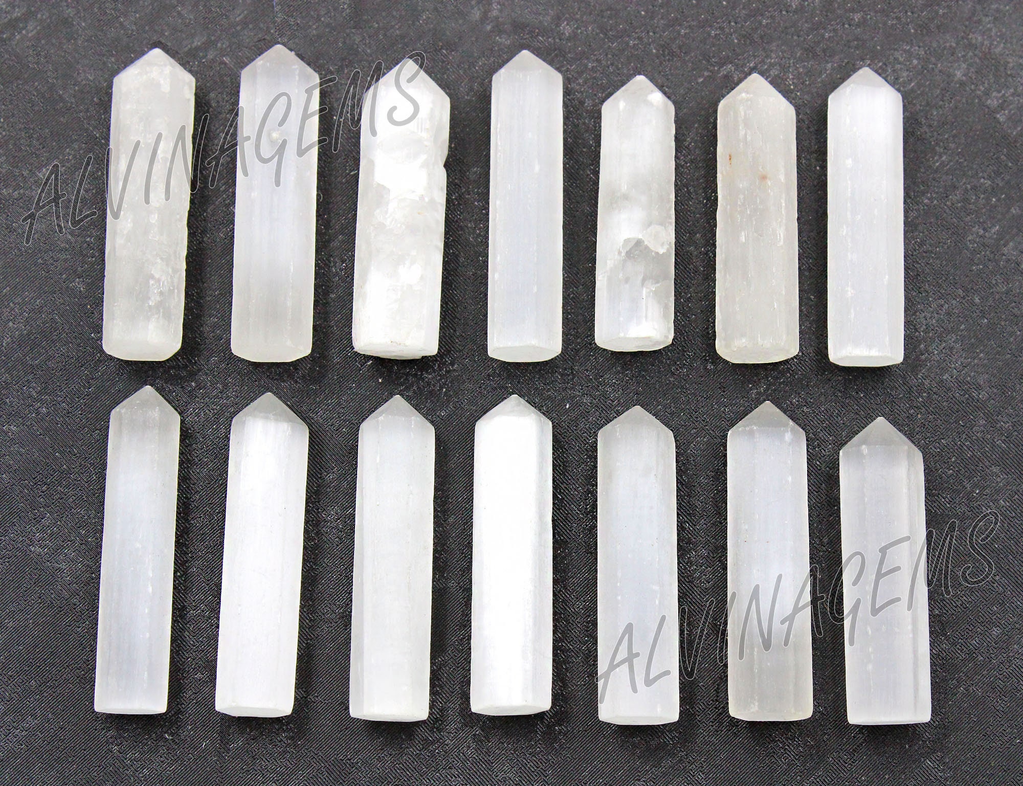 Natural Selenite Healing Crystal Pencil Points, Selenite Crystal Towers ...