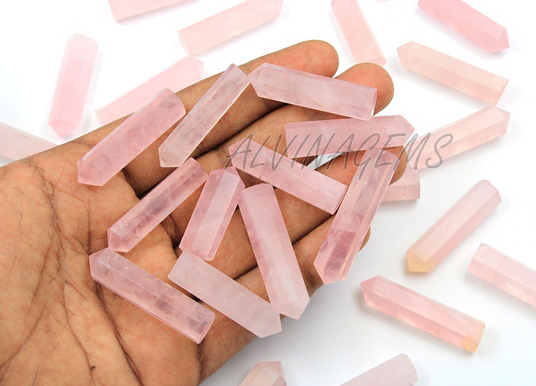 Pink Rose Quartz Crystal Pencil Points, Rose Quartz Mini Towers ...