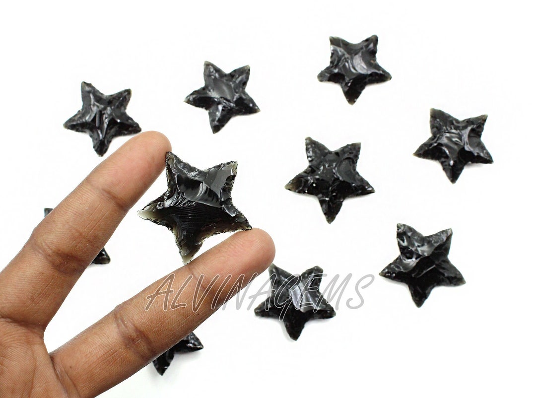Black Obsidian Star, Black Obsidian Crystal Star, Healing Crystal ...