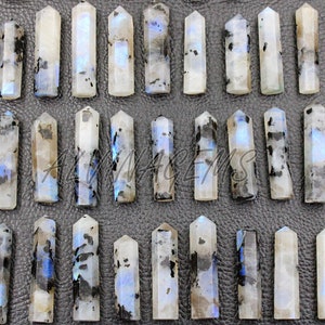 AAA Blue Flashy Moonstone Crystal Points, Natural Rainbow Moonstone ...