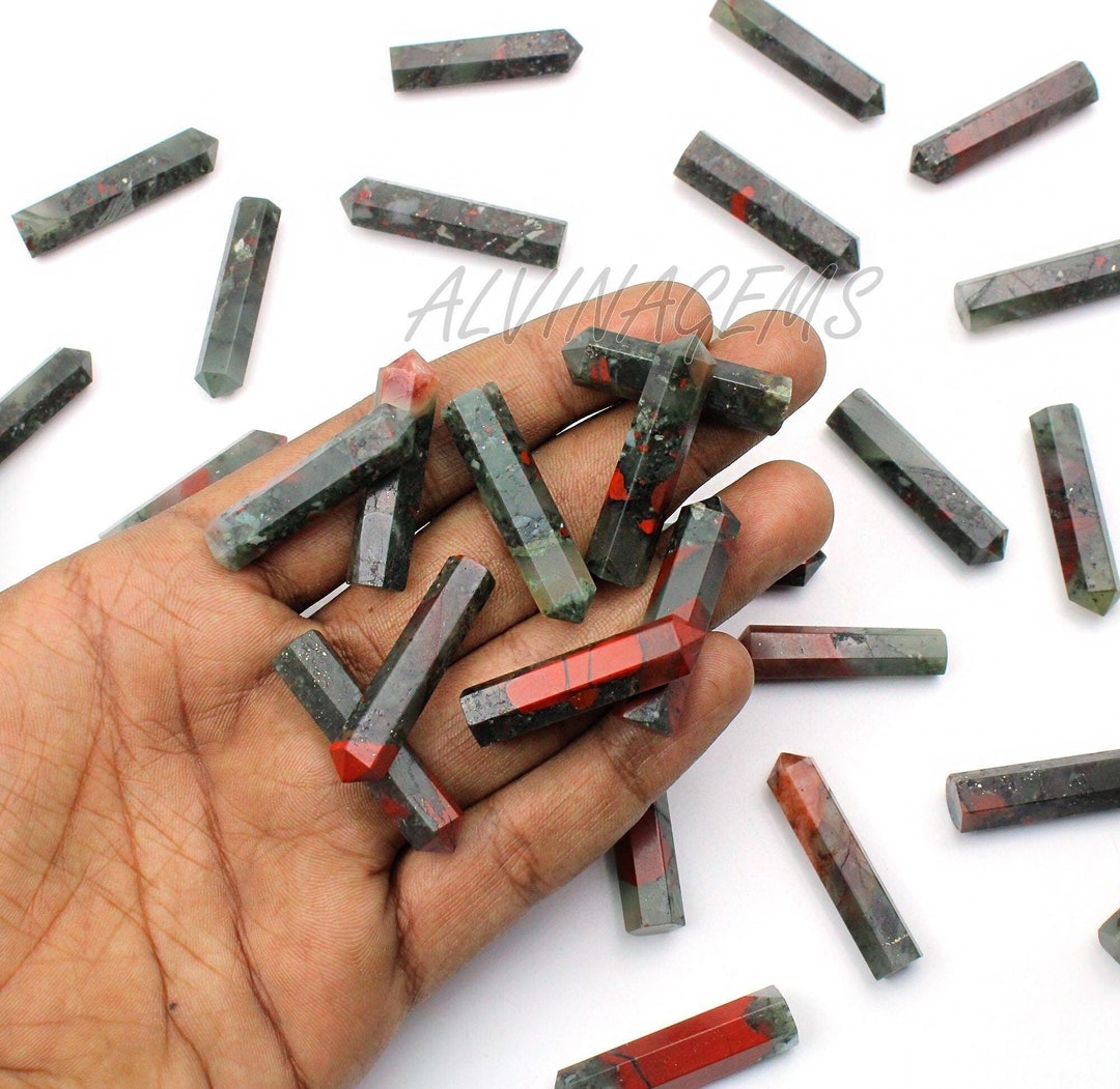 Rare African Bloodstone Points, Heliotrope Crystal, Bloodstone Crystal ...