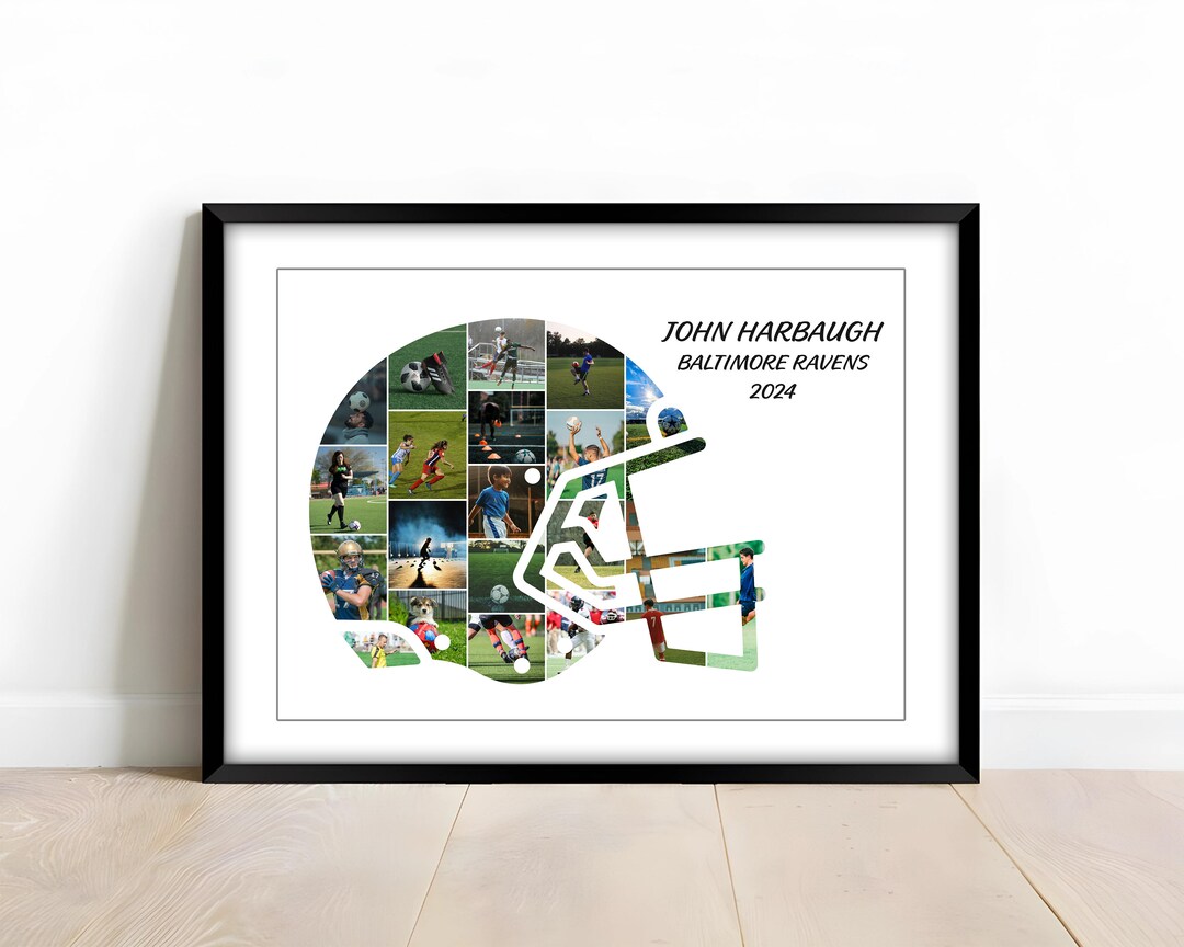 American Football Photo Collage, Sports Player Helmet Collage, Senior ...