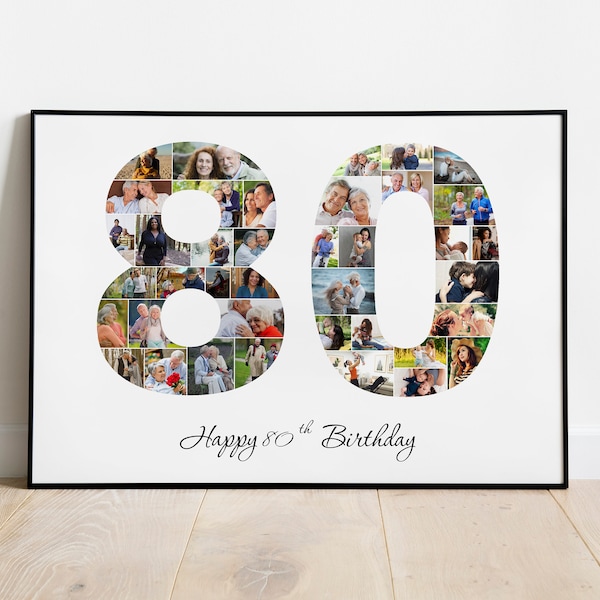 80th Birthday Photo Collage - Etsy