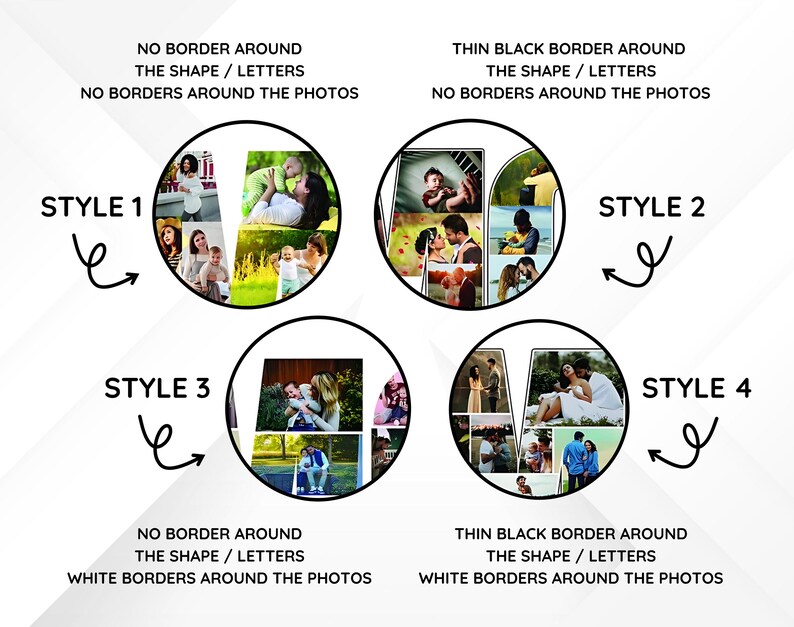 Custom 3 Photo Collage, Personalized Family Photos, 3rd Anniversary ...